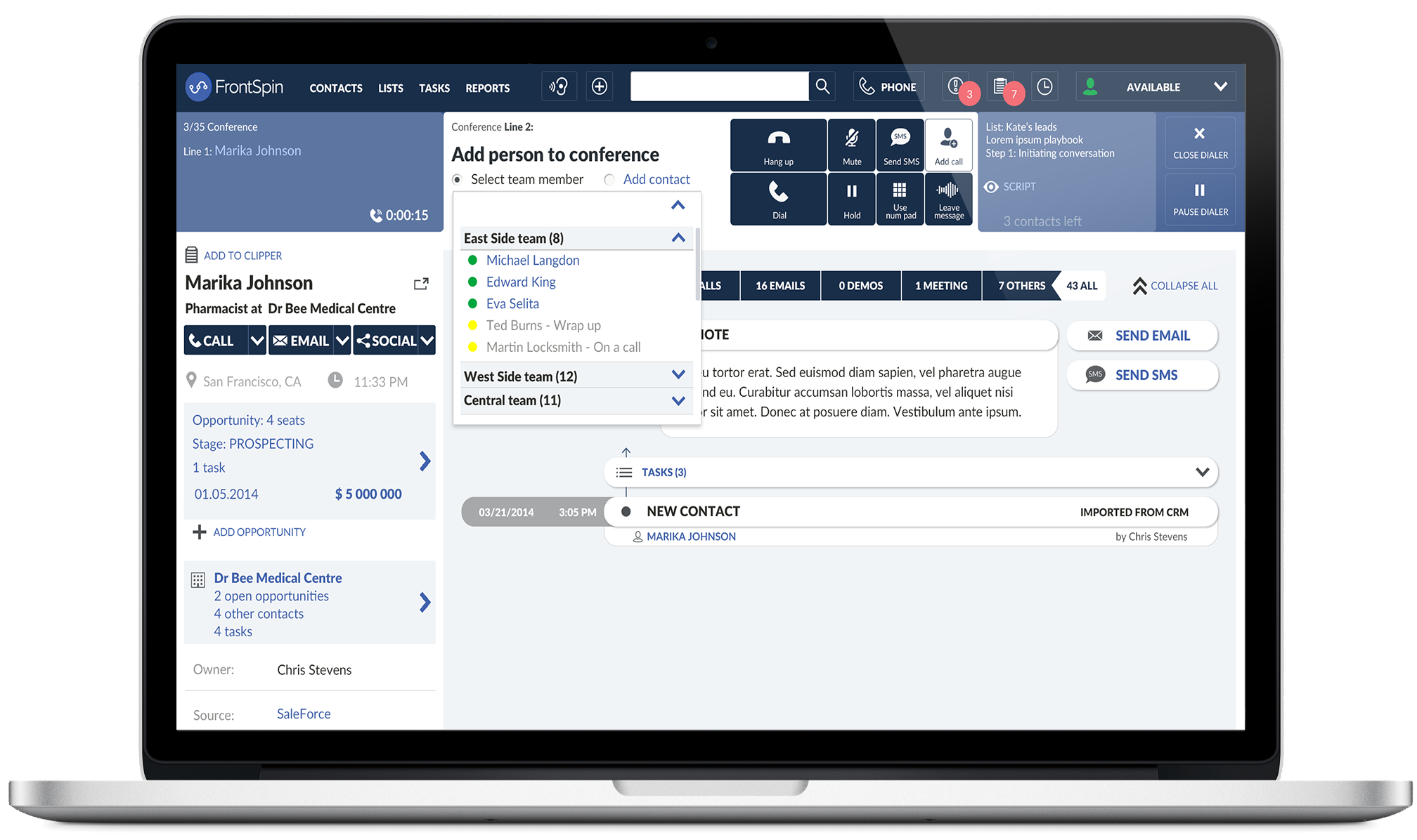 Sales Communication Software & Power Dialer - FrontSpin